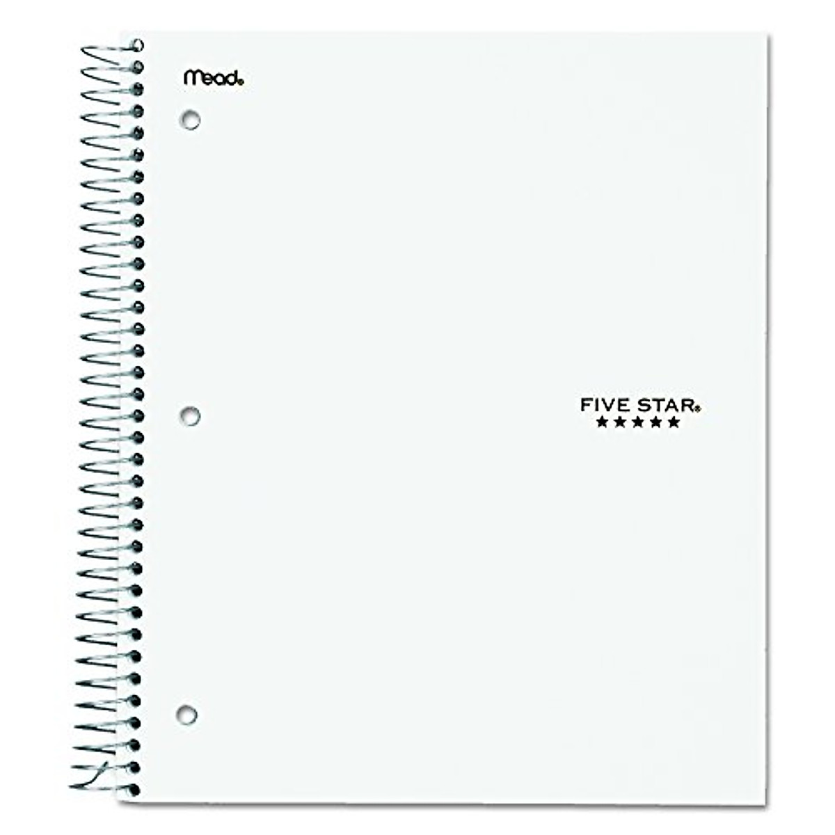 Five Star 06210 Wirebound 3-Subject Notebook, College Rule, 11 x 8 1/2, 150 Sheets, Assorted
