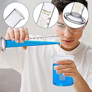 Glass Flask Erlenmeyer Flask Set Narrow Mouth 2000ml Thick Glass Graduated Measuring Cylinder Set 5ml 10ml 50ml 100ml Glass Measuring Beaker Set 50ml 100ml 250ml