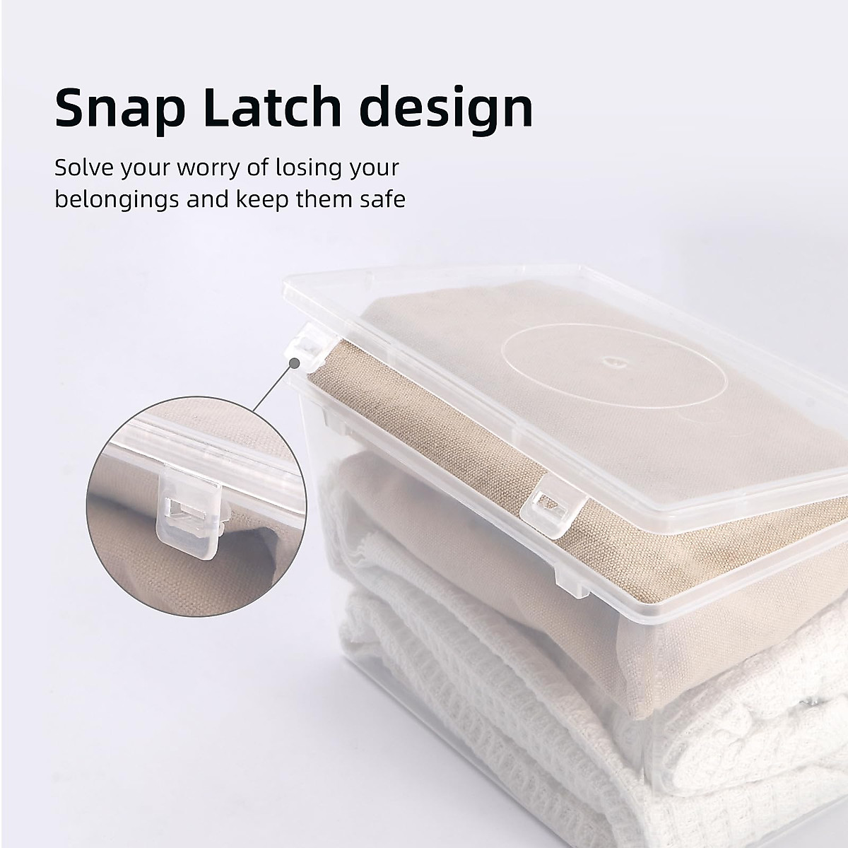 Ganydet Clear Storage Box with Lid，Plastic Bins Craft Organizers and Storage，Small Container Stackable Case Box for Cosmetic Mica Powder Bottle Nail Polish Sewing Tool 4 pack 7.4'' x 4.72'' x 5.03''