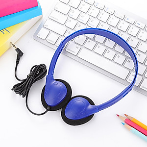 Ladont 20 Pack Bulk Classroom Headphones for Students Kids School, Wholesale Headphones Class Set with 3.5mm Jack for Chromebook Laptop PC Computer(10 Mixed Colors)