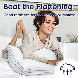 viewstar Pillows King Size Set of 2, Bed Pillows for Sleeping, King Pillows 2 Pack for Back, Stomach or Side Sleepers, Fluffy Pillows for Bed with Down Alternative, Machine Washable, 20" x 34"