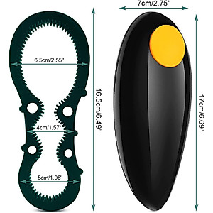 Electric Can Opener - Handheld Portable Kitchen One Touch Push Button Smooth Edge CanOpener, Cordless Food Safe Battery Operated Automatic Any Size Opener (Black)