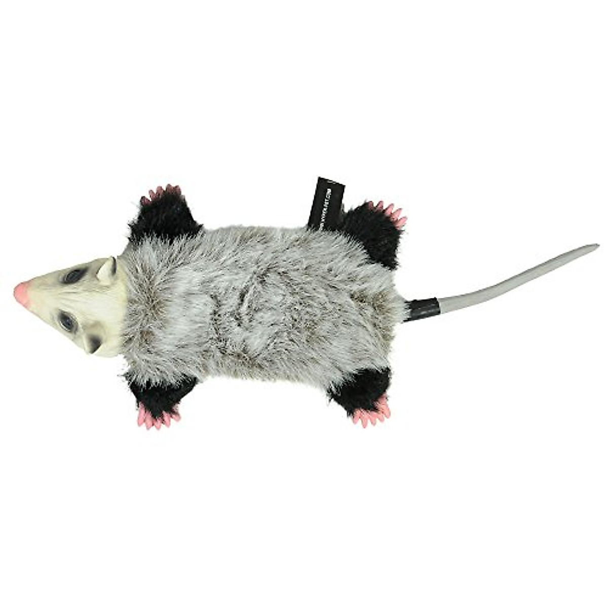 Hyper Pet Real Skinz Plush Dog Toy with Squeaker, Opossum, for All Breed Sizes