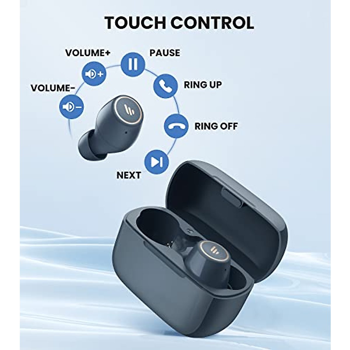Edifier TWS1 PRO True Wireless Earbuds - Bluetooth V5.2 - Qualcomm® AptX-Adaptive - 42H Playtime - CVC™ 8.0 Call Noise Cancelling - IP65 Waterproof - Touch Control - Built-in Dual Microphones - Grey