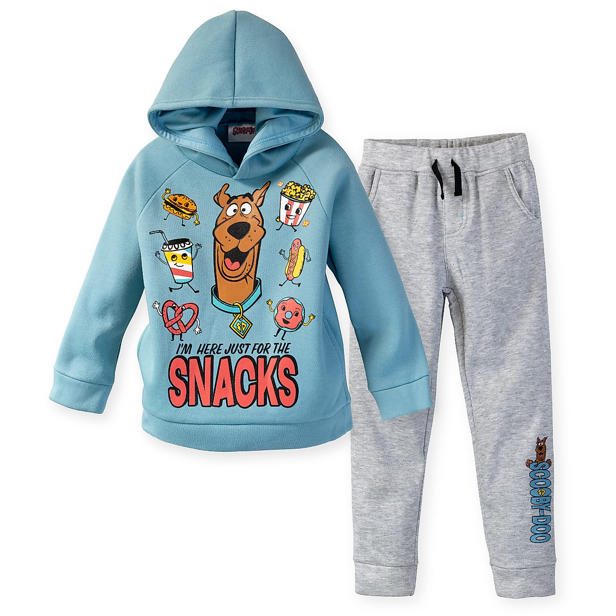 Scooby-Doo Little Boys Fleece Jogger Pullover Hoodie & Pants Set Blue/Grey 7-8