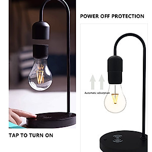 CHICYA Night Light with Wireless Charger Maglev Table Desk Lamps, Magnetic Levitating LED Light Bulb Floating Lamp, Home Decor Business Gifts