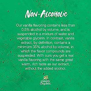 Simply Organic Vanilla Flavoring (non-alcoholic), Certified Organic | 4 ounce