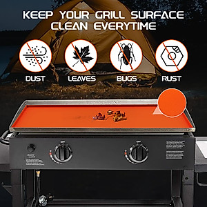 Silicone Griddle Mat for Blackstone 28 in(Not fit 28XL/Pro), Heavy Duty Food Grade Silicone Griddle Cover, Griddle Accessories for Blackstone, All Season Protective Cover for Blackstone (Orange)