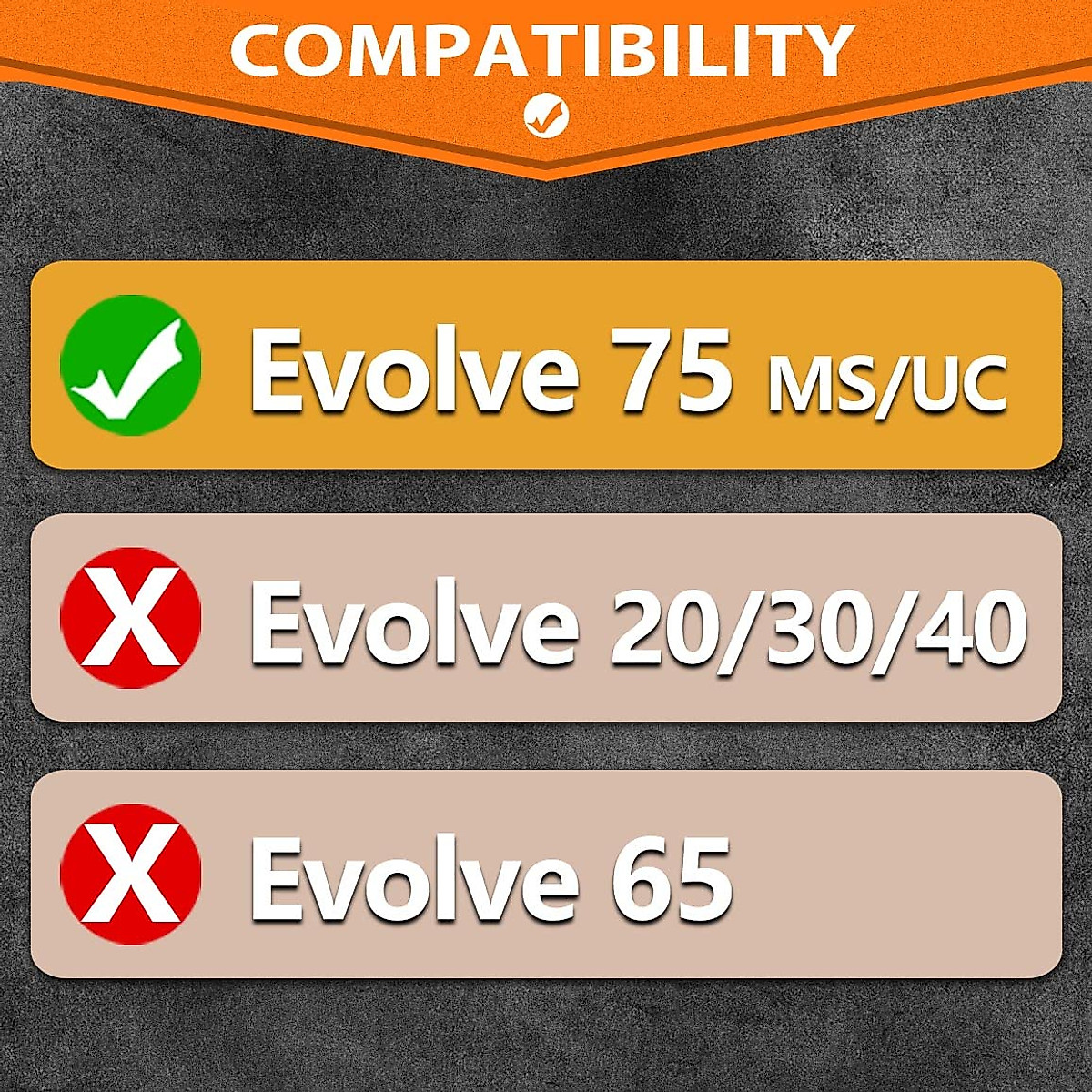 Evolve 75 Ear Pads - TRANSTEK Replacement Ear Cushion Foam Compatible with Jabra Evolve 75 75+ 75 UC / 75 MS Headset Headphone with Microphone Foam