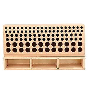 98 Holes Leather Craft Tool Holder Box, Leather Tool Holder Wooden Leather Craft Tool Holder for Leather Working Making Punch Tools Organizer Storage