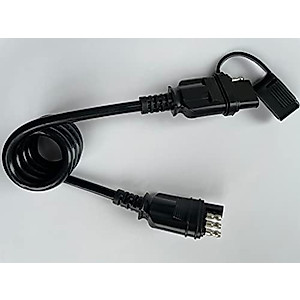 4 Pin Trailer Plug Play Extender Wiring Extension Harness 4 Way Male and Female Wiring Harness Adapter Coiled Extension Wiring Cable 28"