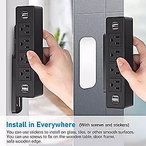 Under Desk Power Strip 4 AC 4 USB-A & 5 AC 4 USB-A