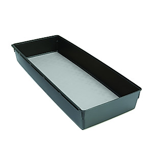 Rubbermaid No-Slip Interlocking Drawer Organizer, 6 x 15-in, Black with Gray Base (1994535)
