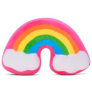 iscream Silky Fleece Covered 10.5" Slow Rise Squishy Rainbow and Clouds Shaped Stress Ball