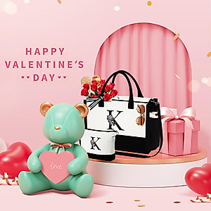 YOOLIFE Gifts for Women, Birthday Gifts for Women, Teacher Gifts, Birthday Gifts for Her Friend Teacher Mom Sister, Gifts for Women, Wife Gift, M Initial Tote Bag