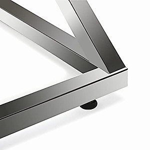 Versa Trento Auxiliary Small Table for The Living Room, Bedroom or Kitchen. Modern Side Table, Measurements (H x L x W) 51 x 51 x 51 cm, Glass and Metal, Colour Silver