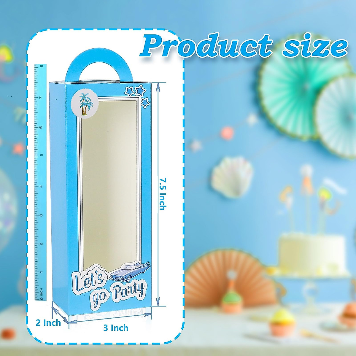 EGEN 12PCS Party Favor Boxes Goodie Bags Party Favors Bag Treat Boxes Gift Boxes Birthday Candy Bags Birthday Party Treat Boxes Bridal Shower Supplies Party Decorations (Blue 12 Pack)