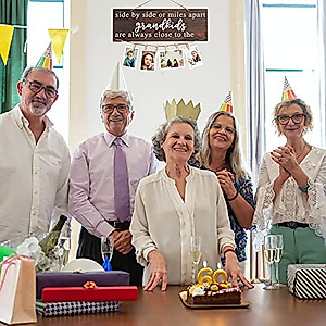 OWOYDOJ Gifts for Grandma & Grandpa from Grandchildren, Side by Side or Miles Apart Grandkids Photo Holder, Best Christmas or Birthday Gifts for Grandparents from Granddaughter and Grandson