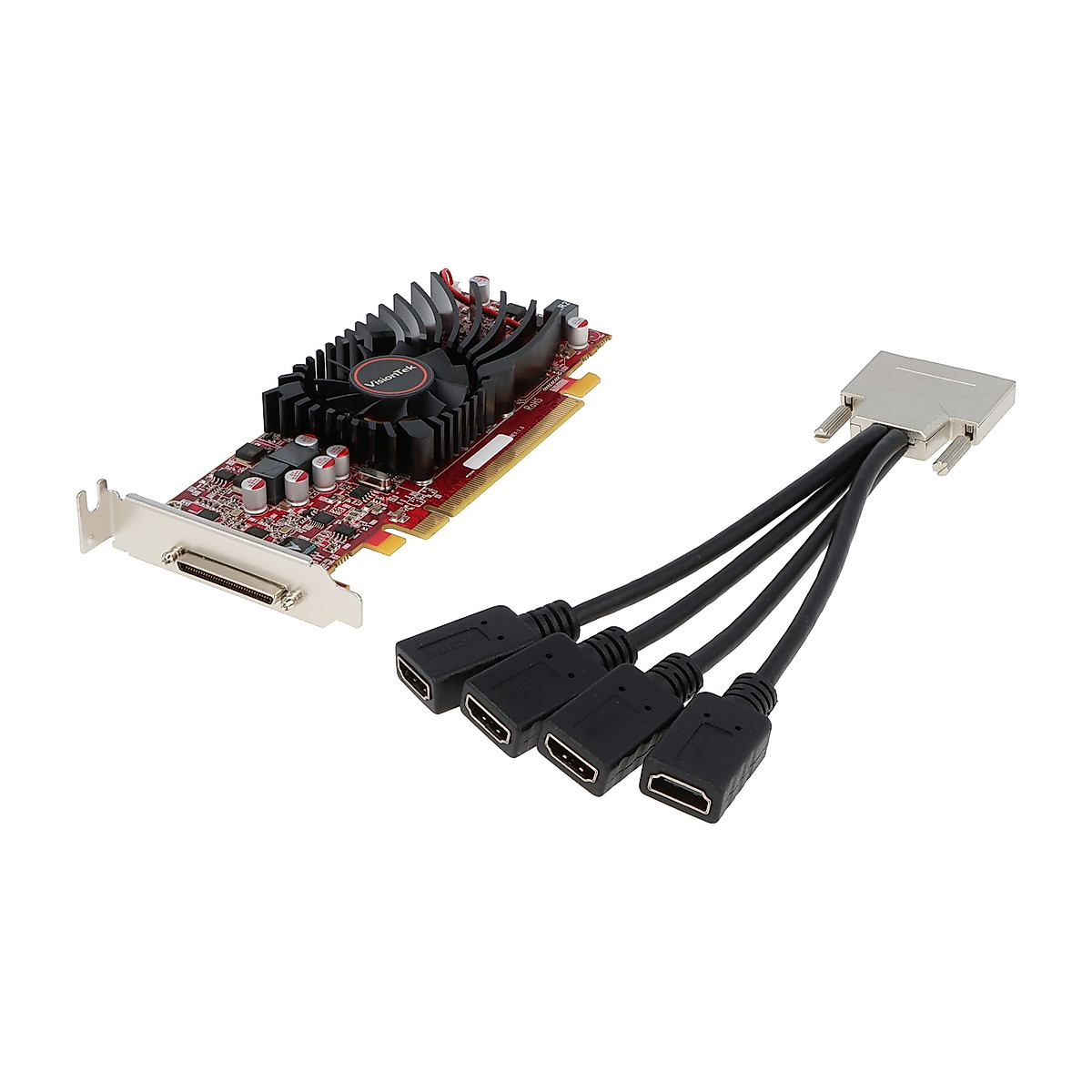 VisionTek Radeon HD 5570 1GB DDR3 SFF Graphics Card, 4 Port VHDCI to HDMI, Included Full-Height Bracket (900901)
