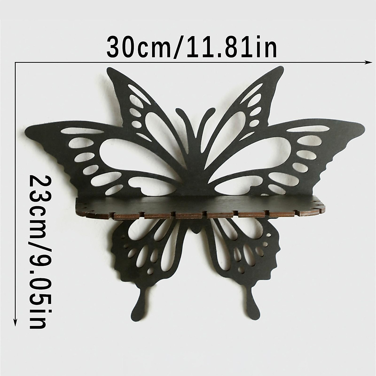 HWOLPEMS Crystal Shelf Display, Wooden Butterfly Crystal Holder Shelve, Boho Wall Display Shelf, Stones, Candle, Necklace Hanging Holder, Interior Wall Decor Shelf