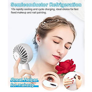 HELEBES 2022 Newly Portable Handheld Cooling Fan with Cold Compresses, USB Rechargeable Battery Handheld Fan Mini Fan, Birthday Gift for Kids Girls Women, Small Personal Pocket Fan for Travel Outdoor