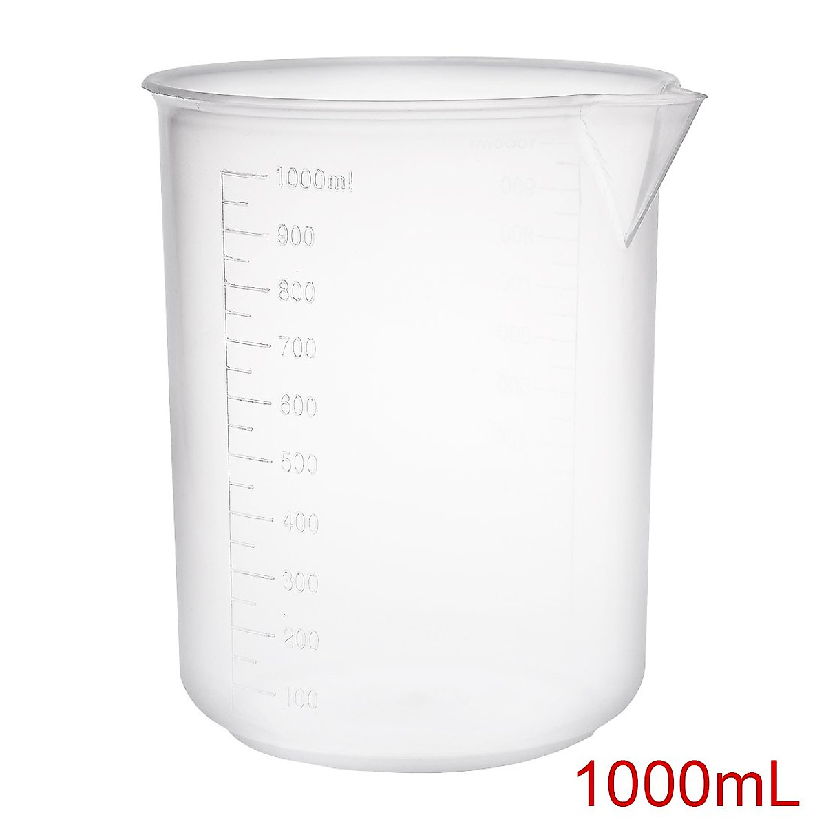 uxcell Measuring Cup 1000ml PP Plastic Graduated Beaker Transparent for Lab Kitchen liquids 3pcs