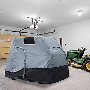 Explore Land Weatherproof 4 Passengers Golf Cart Cover Universal Fits EZGO Club Car Yamaha - All Season Golf Cart Enclosure with Driver Side Door and Back Side Zipper Window