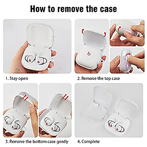 Beats Fit Pro Case Cover, Filoto Laser PC Beats Fit Pro Case for Women Girls, Cute Protective Apple Beats Fit Pro Earbuds Case Cover with Keychain Accessories,White