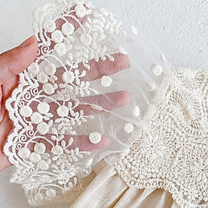 HOOLCHEAN Baby Girls Summer Lace Big Flutter Sleeves Loose Bodysuit for Photo Shoot (Apricot, 66: 0-6 Months)