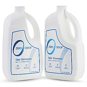 Zero Odor – Multi-Purpose Odor Eliminator - Eliminate Air & Surface Odor – Patented Technology Best for Bathroom, Kitchen, Fabrics, Closet- Smell Great Again, 64oz Refill, 2-Pack