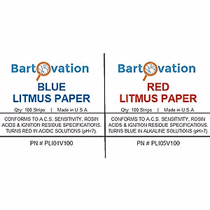 Red, Blue, & Neutral Litmus Paper Acid/Base pH Indicator Strips Combo Pack with 300 Strips | Qualitative No Color Chart Tests