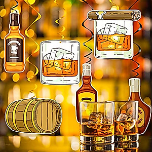 Spiral Whiskey Birthday Party Decorations for Men Aged to Perfection Party Supplies Beer Party Decorations Cheers and Beers Theme Hanging Swirls Streamers 50th 40th 30th Birthday Decorations for Party