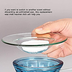 LYMGS 4.5" Replacement Oil Warmer Dish, 115mm Wax Melt Warmer Liner Round Glass Dish, Candle Warmer Bowl Plate Wax Tray for Scented Wax Aroma Therapy Lamp, 1 Pack