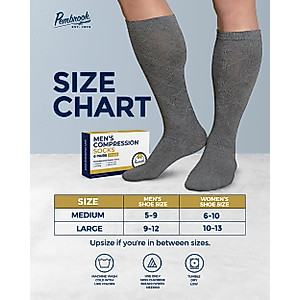 Pembrook Light Compression Socks for Men - 6 Pairs | 8-15 mmHg Cotton Compression Socks Men | Polkadots, Stripes, Argyle, Grey, Black Compression Socks for Men | Support Socks for Men