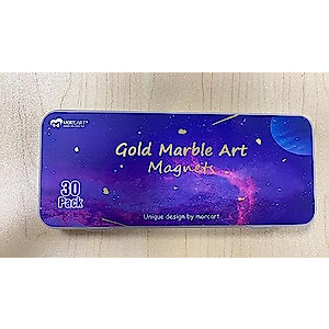 MORCART Fridge Magnets, Cute Locker Magnets, Decorative Magnets for Refrigerator Whiteboard Cabinet Office Kitchen Blackboard Bronzing Art Gift for Adult Hexagon 30PCS (Blue)