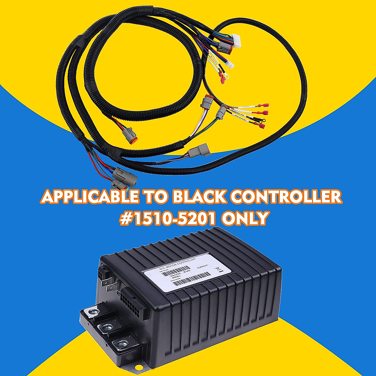 CLUBRALLY Golf Cart Control Wiring Harness for Club Car DS-Black Controller#1510-5201, DS Complete Vehicle Wiring Harnesses,OEM#102196601