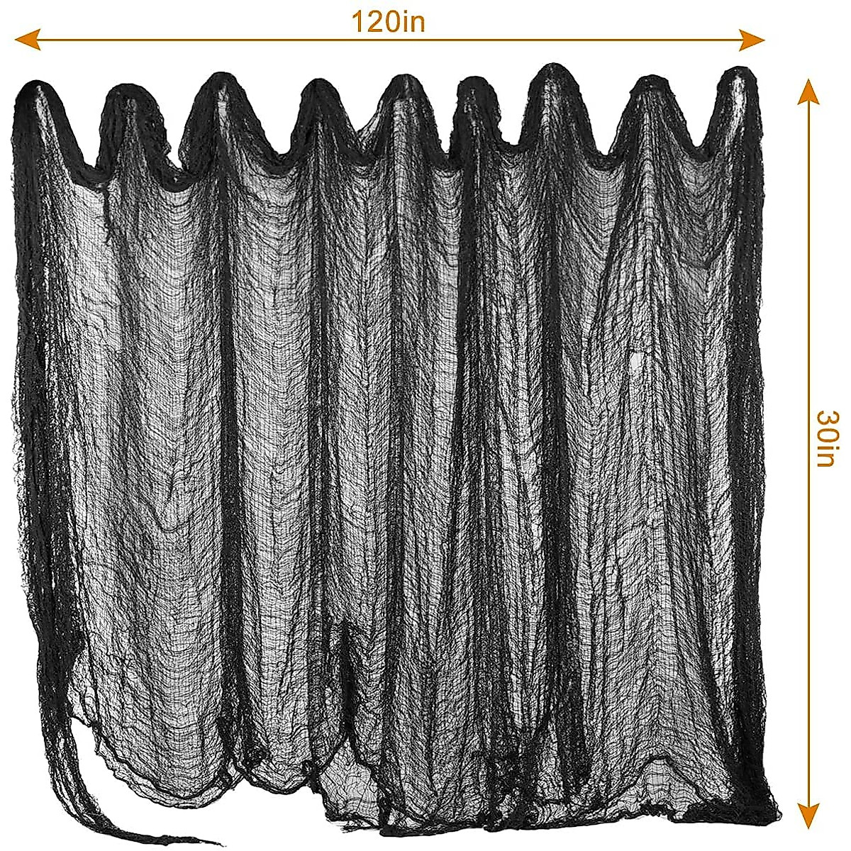 Evoio Halloween Decorations Creepy Cloth, 3 PC 120 X 30inch Black Scary Gauze Spooky Cloth, Freaky Loose Creepy Cloth, Halloween Decorations for Haunted Houses Outdoor Indoor Yard Cauldron Wall Decor