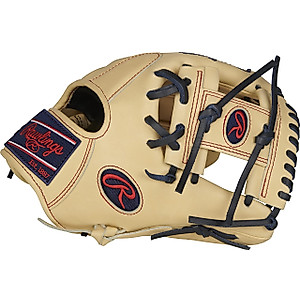 Rawlings | PRO PREFERRED Baseball Glove | 11.5" | Pro I Web | Right Hand Throw | Camel/Navy/Red