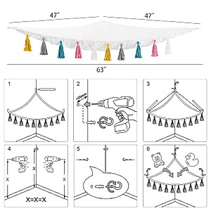 Mkono Stuffed Animal Toy Hammock and Macrame Decoractive Basket for Baby Nursery Decor Hanging Organizer Storage Set