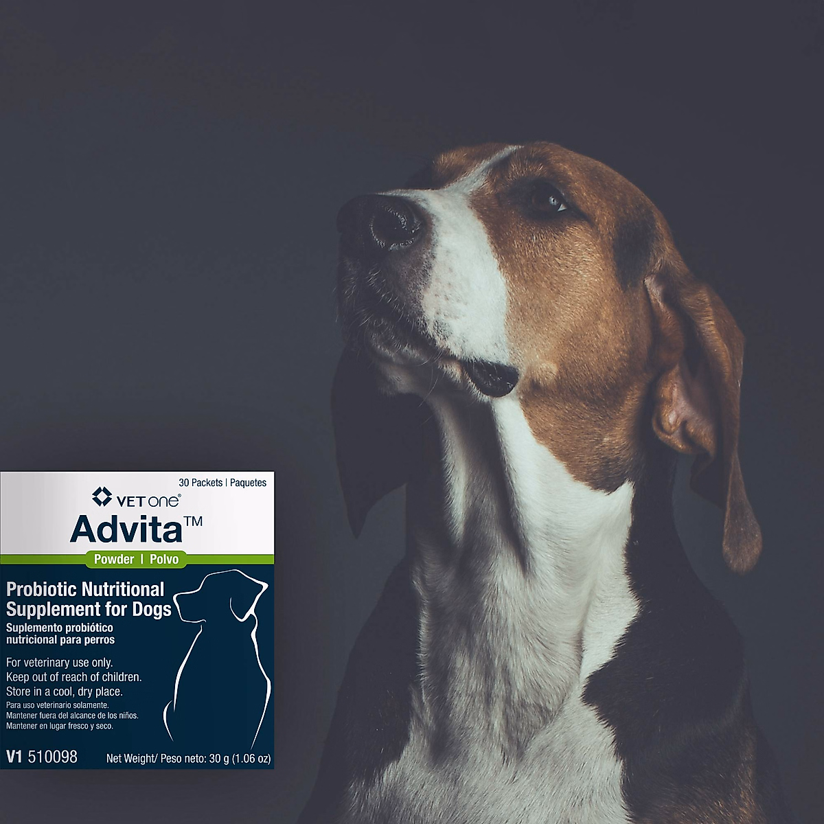 Vet One Advita™ Probiotic Powder for Dogs, a Daily Nutritional Supplement to Maintain Immune System, Appetite, & Digestion in 30, 1g Packets (3-Pack)