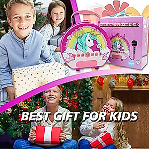 Kids Karaoke Machine for Girls Boys with 2 Microphones Toddler Singing Bluetooth Toys Children Karaoke Singing Machine Recording Voice Changing Speaker for Party Age 3-12