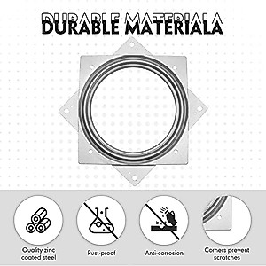Pack of 8, 6-Inch Lazy Susan Hardware, Silver Lazy Susan Turntable Bearing 5/16" Thick 300lbs for Turntable, Serving Trays, Kitchen Storage Racks, Craft Table, Rotating Bearing Plate