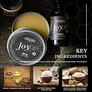 CanYouHandlebar Beard Balm for Men, Dry Oil Beard Wax, Natural Beard Care Conditioner Moisturizer Softener Grooming Products, Peppermint and Clary Sage Scent, 2 oz Stainless Steel Tin