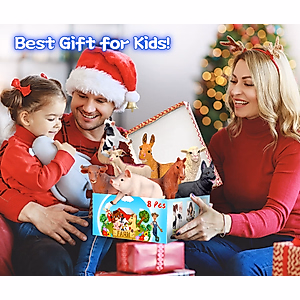 KECIABO Animal Figurines, Big Animal Toys, 8 Pcs Farm Animals Figurines Toys, Realistic Plastic Animals Playset, Educational Learning Toy Set for Kids Toddlers