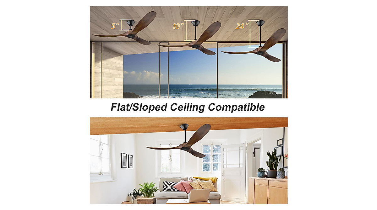 70 Inch Outdoor Ceiling Fan - Large Wood Fan for Exterior Spaces