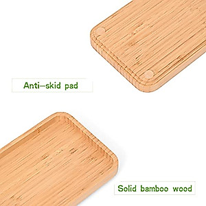 Bamboo Tray 12 x 6 x 1 in, Bathroom Counter Tray, Vanity Tray for Dresser Tops - Tray for Bathroom Home Kitchen Serving Decorating Organizing