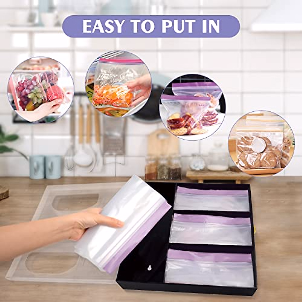 Ziplock Bag Storage Organizer for Kitchen Drawer