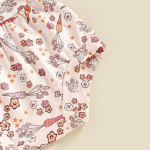 Easter Baby Girl Outfit - Some Bunny Loves You Short Sleeve Romper Bodysuit Carrot Short Baby Girl Easter Outfits (Pink# Bunny Love, 0-6 Months)