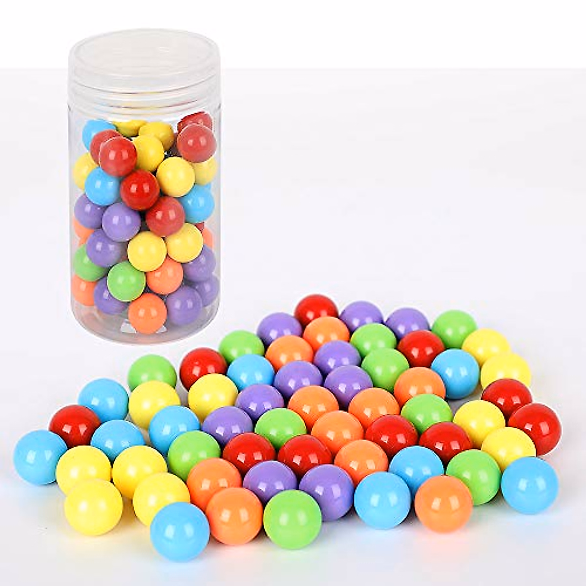 Witlans 60pcs Chinese Checker Game Replacement Balls,6 Solid Color 14mm Acrylic Game Marbles for Chinese Checker,Marble Run, Marbles Game,Aggravation Game,Traditional Marbles Games