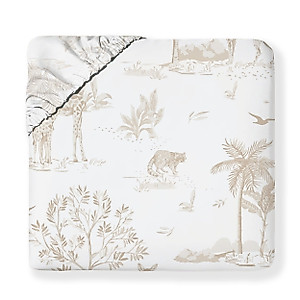 MakeMake Organics Organic Twin Fitted Sheet Set GOTS Certified Organic Cotton Fitted Sheet with Pillowcase Ultra Soft Non Toxic Breathable Hypoallergenic Animals Theme Room (Twin, Safari)